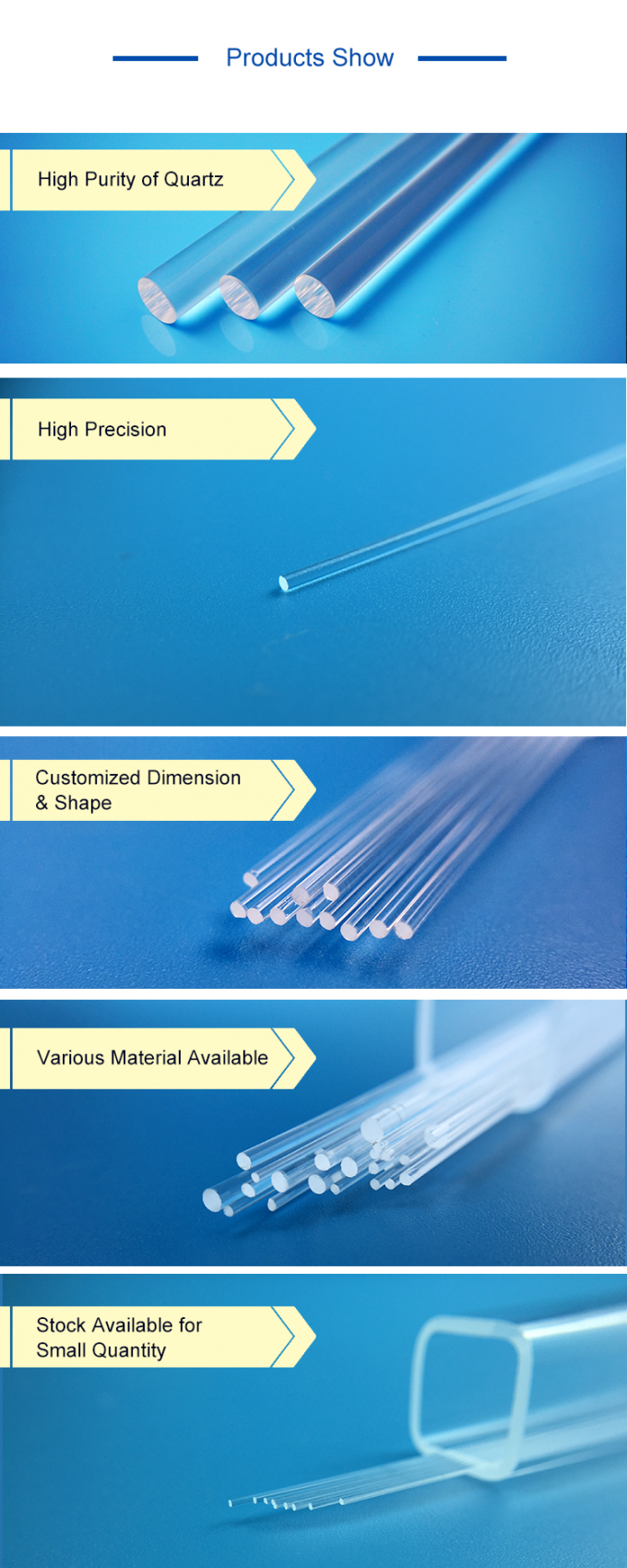 Transparent Circular Quartz Glass Rod
