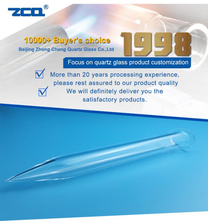 Conical Quartz Glass Test Tube Fused Silica Tube For Laboratory
