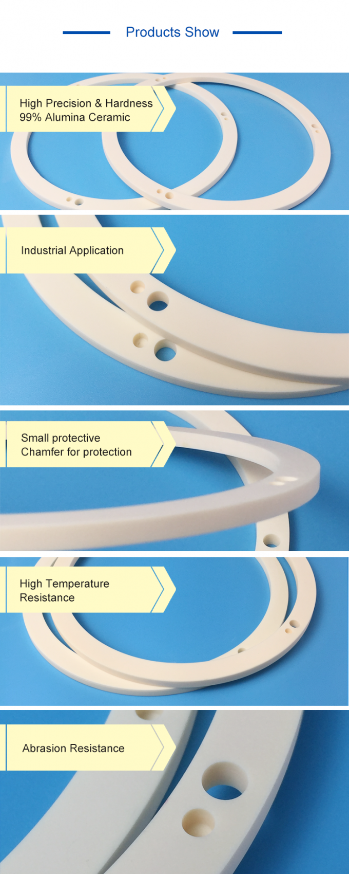 Perforated Custom Ceramic Parts annular Shape Zirconia Material