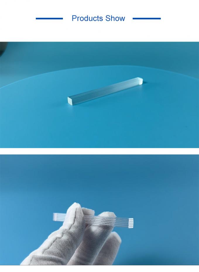 External Rectangular Fused Silica Glass Tube Inner Hole Circular 20 Hole