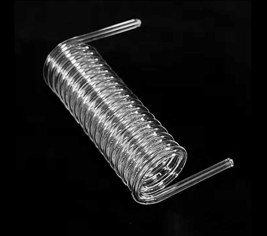 Clear High Pressure Resistance Large Diameter Spiral Quartz Glass Tubes ...