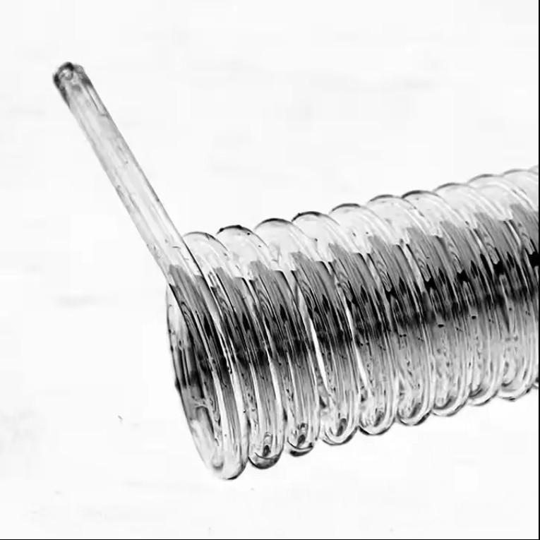 Clear High Pressure Resistance Large Diameter Spiral Quartz Glass Tubes ...