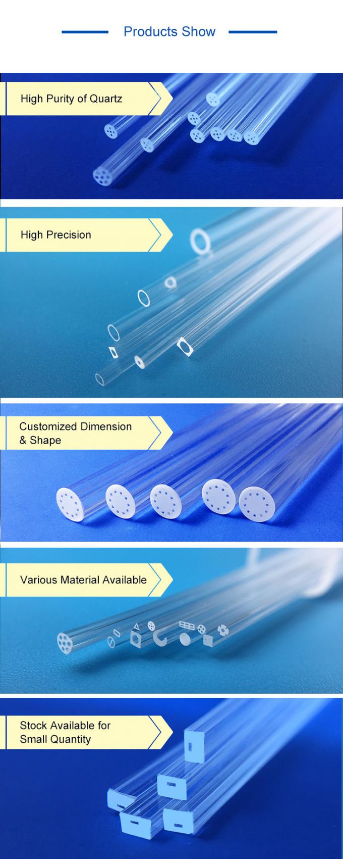 2.2g/Cm3 Quartz Capillary Tube Polished Surface Clear Quartz Pipe